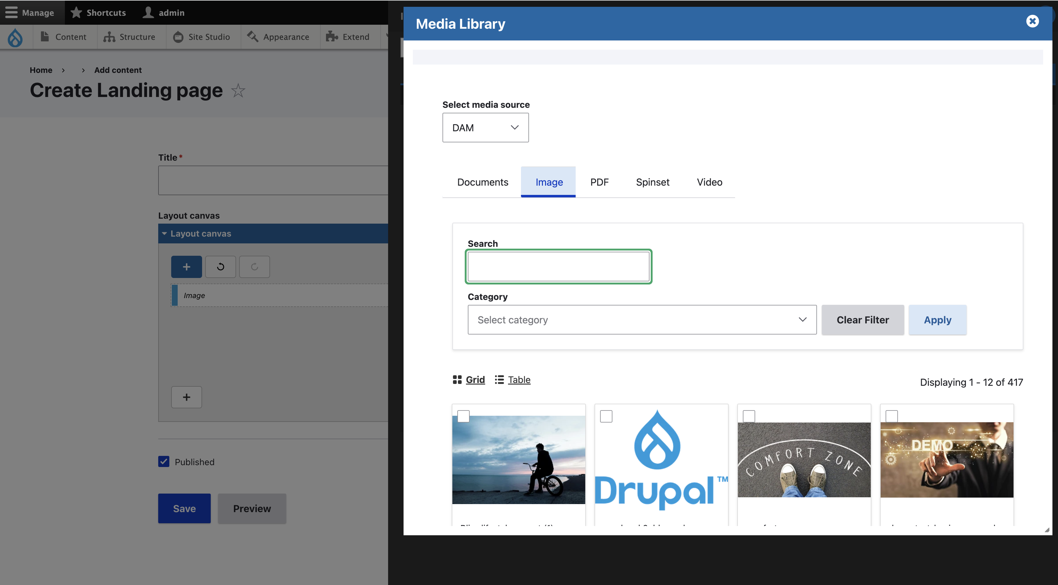 Using Site Studio with Acquia DAM | Acquia Cohesion Docs